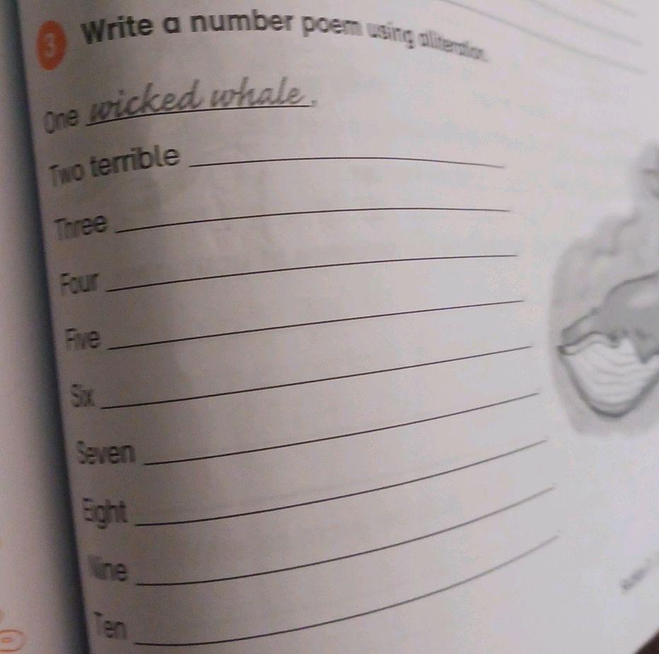 Write a number poem using alliteration. One | StudyX