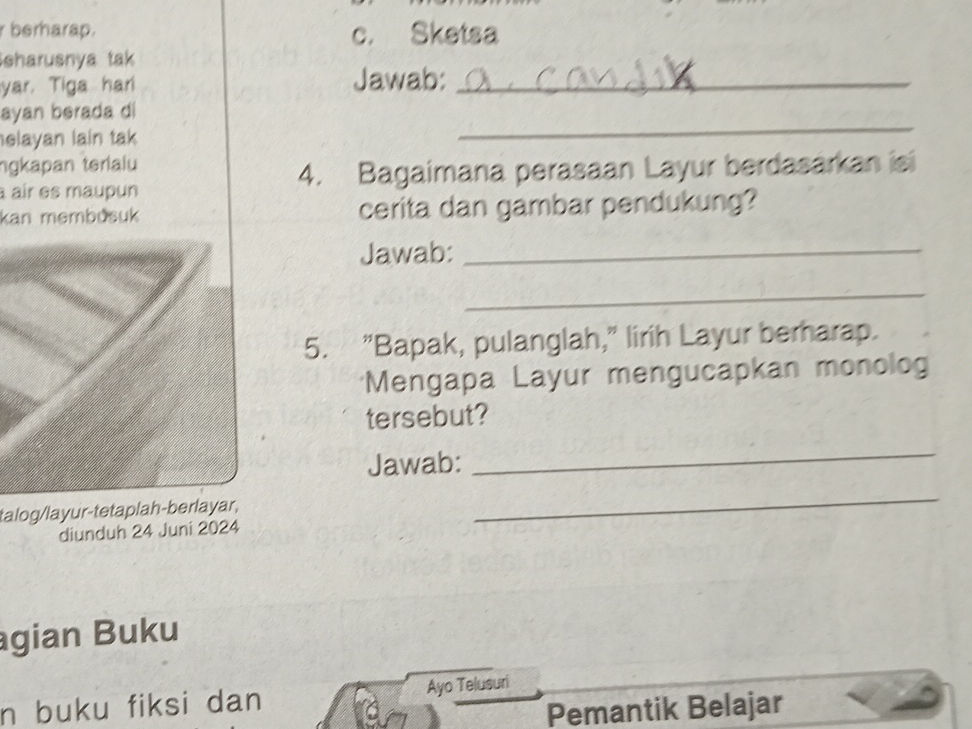 4. Bagaimana perasaan Layur berdasarkan isi | StudyX