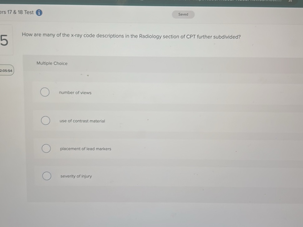 How are many of the x-ray code descriptions | StudyX