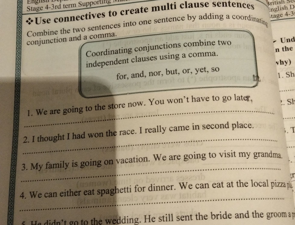 Use connectives to create multi clause | StudyX