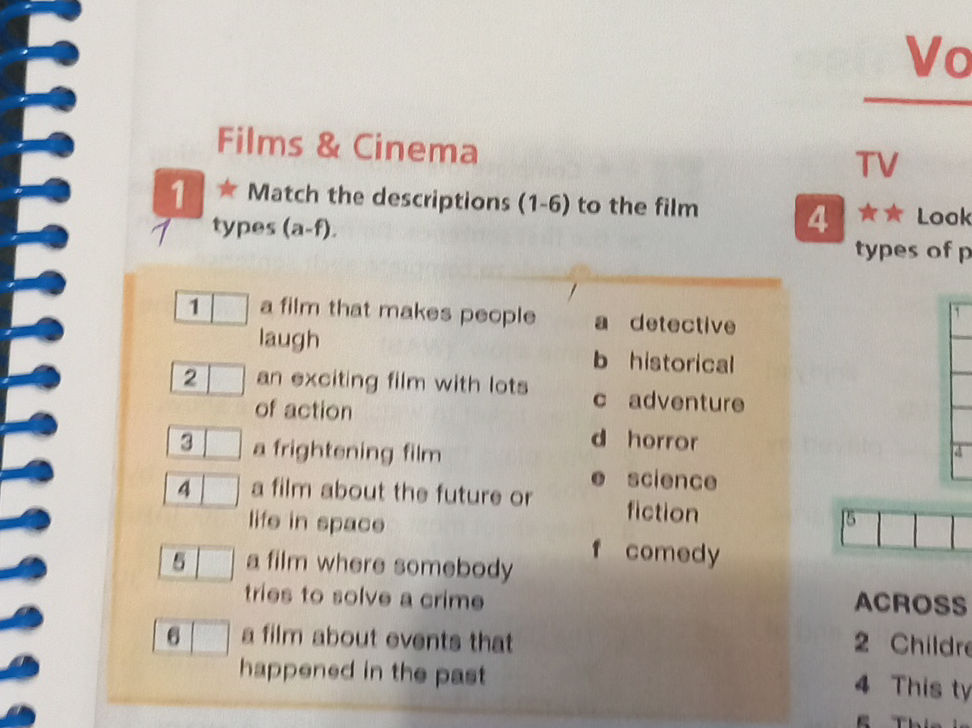Match the descriptions (1-6) to the film | StudyX