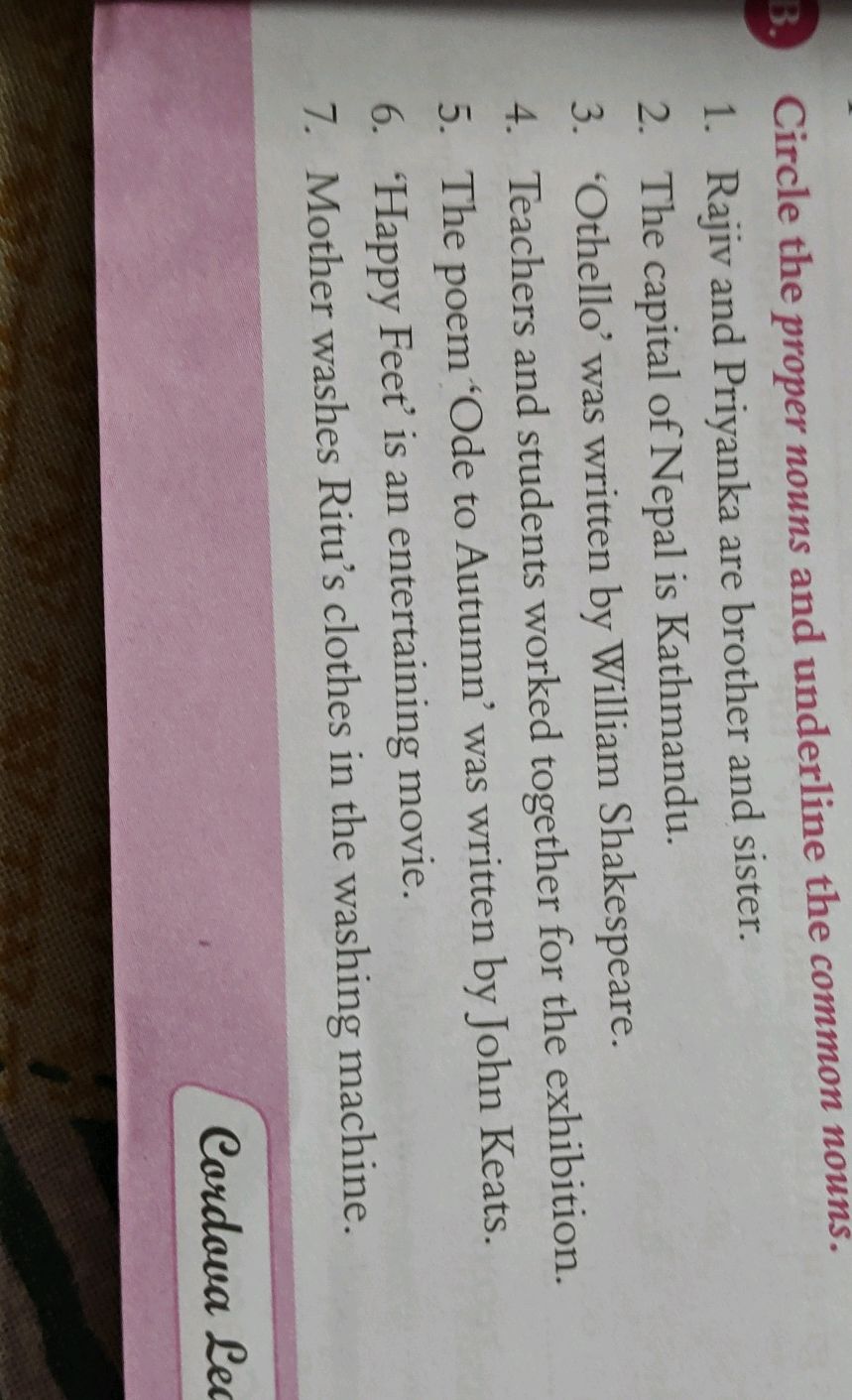 Circle the proper nouns and underline the | StudyX