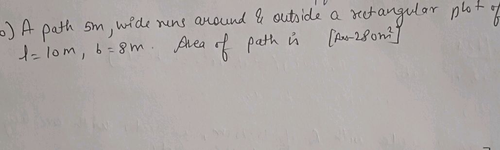 A path 5m, wide runs around outside a | StudyX