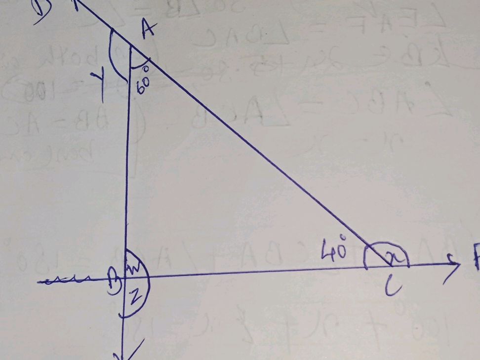 Find the value of angle x. In the diagram, | StudyX