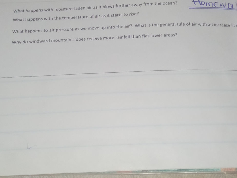 What happens with moisture-laden air as it | StudyX