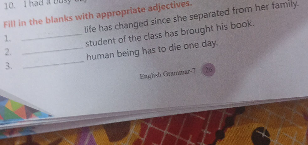 Fill in the blanks with appropriate | StudyX