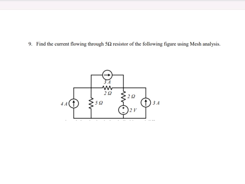 9. Find the current flowing through 5Ω | StudyX