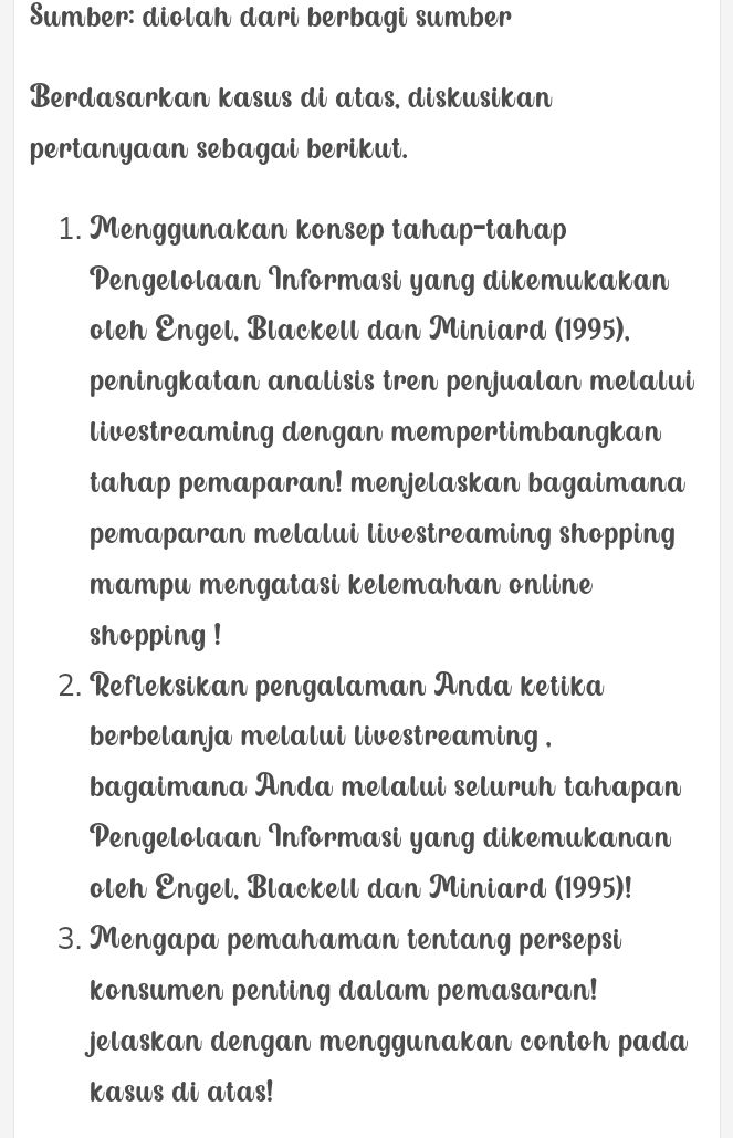 Berdasarkan kasus di atas, diskusikan | StudyX