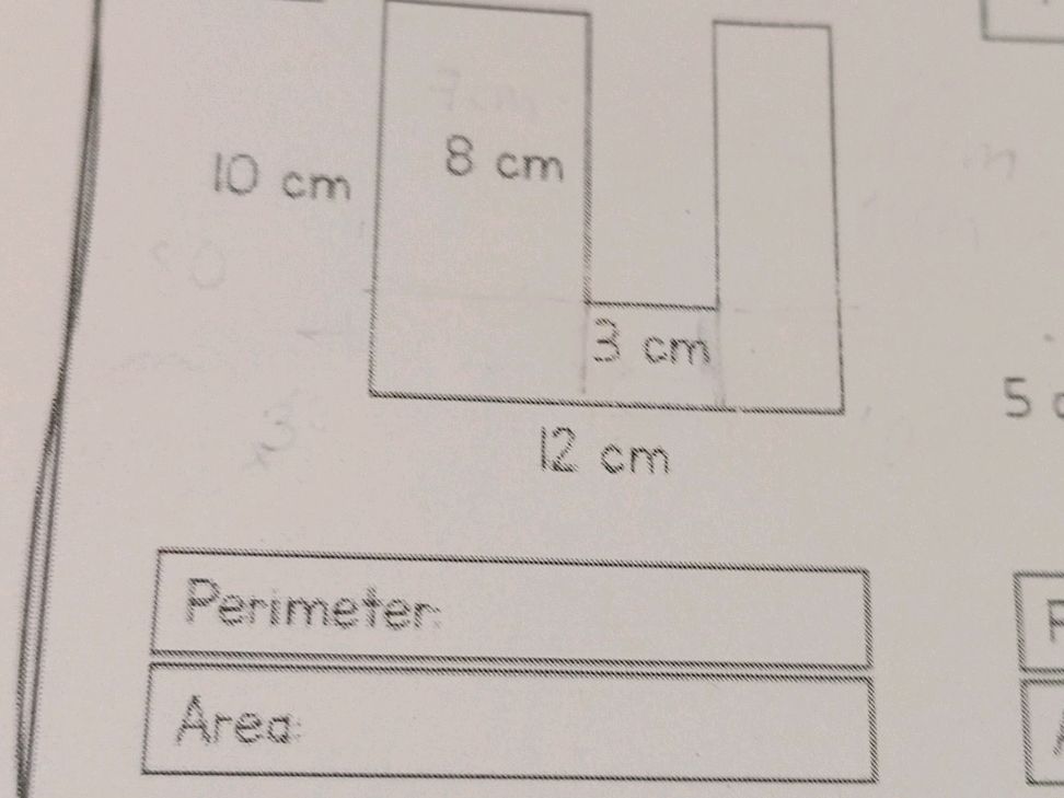 Calculate the perimeter and area of the | StudyX