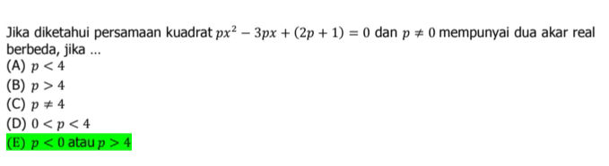 Jika diketahui persamaan kuadrat $px^2 - 3px | StudyX