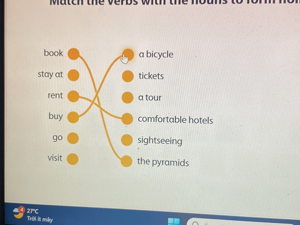 Match the verbs with the nouns to form | StudyX