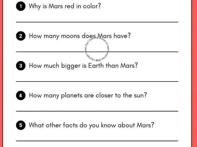 1 Why is Mars red in color? 2 How many | StudyX