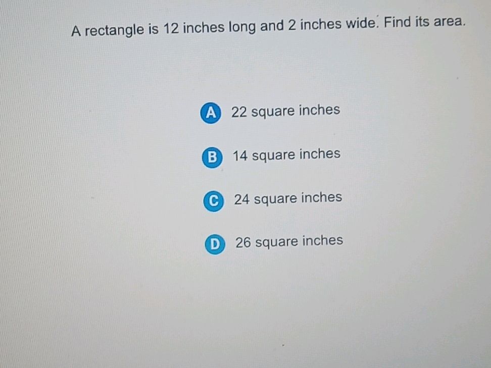 A rectangle is 12 inches long and 2 inches | StudyX