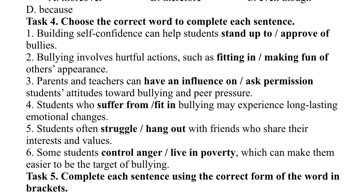 Task 4. Choose the correct word to complete | StudyX