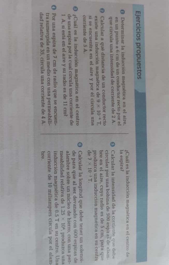 1. Determinar la inducción magnética en el | StudyX
