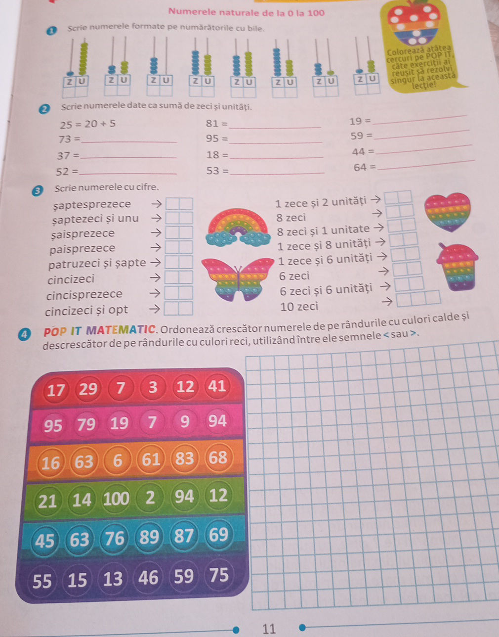 1. Scrie numerele formate pe numărătorile cu | StudyX