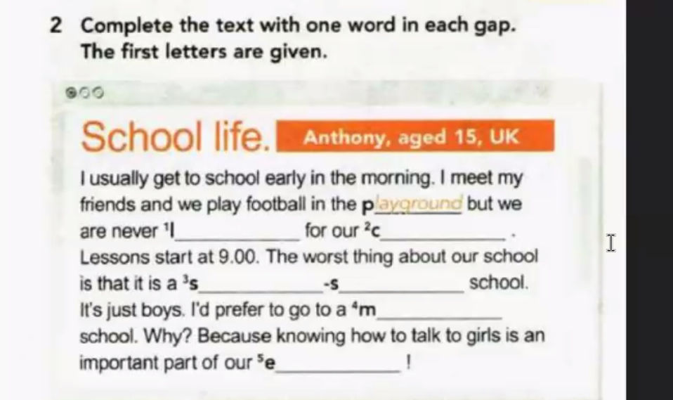 2 Complete the text with one word in each | StudyX