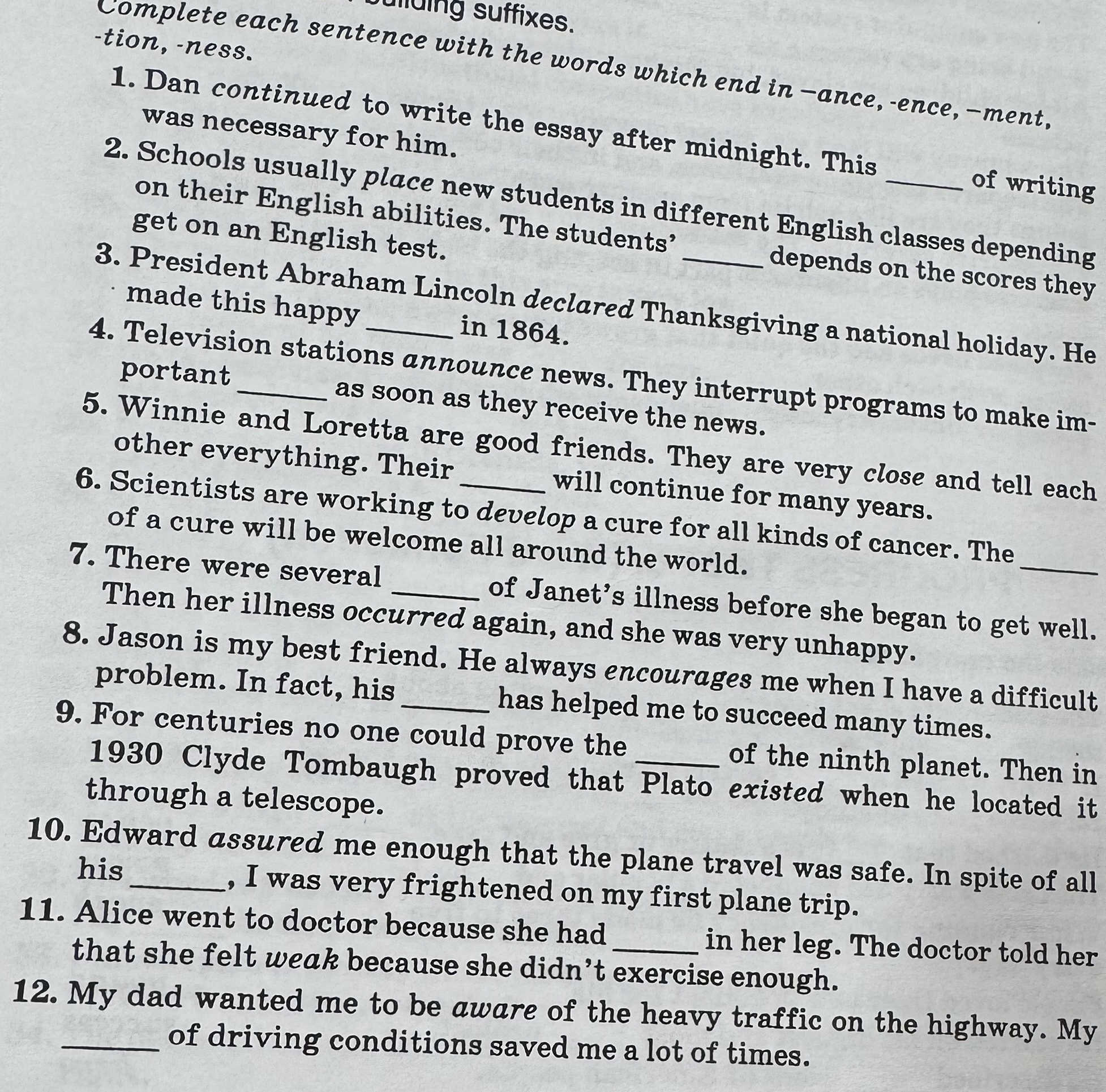 Complete each sentence with the words which | StudyX