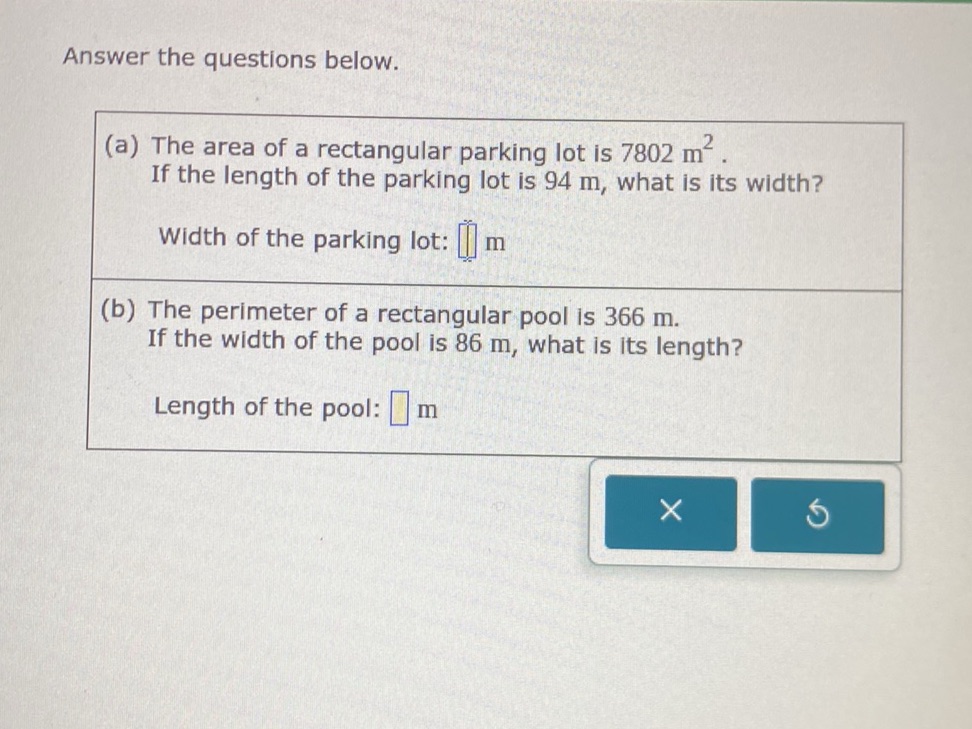 (a) The area of a rectangular parking lot is | StudyX