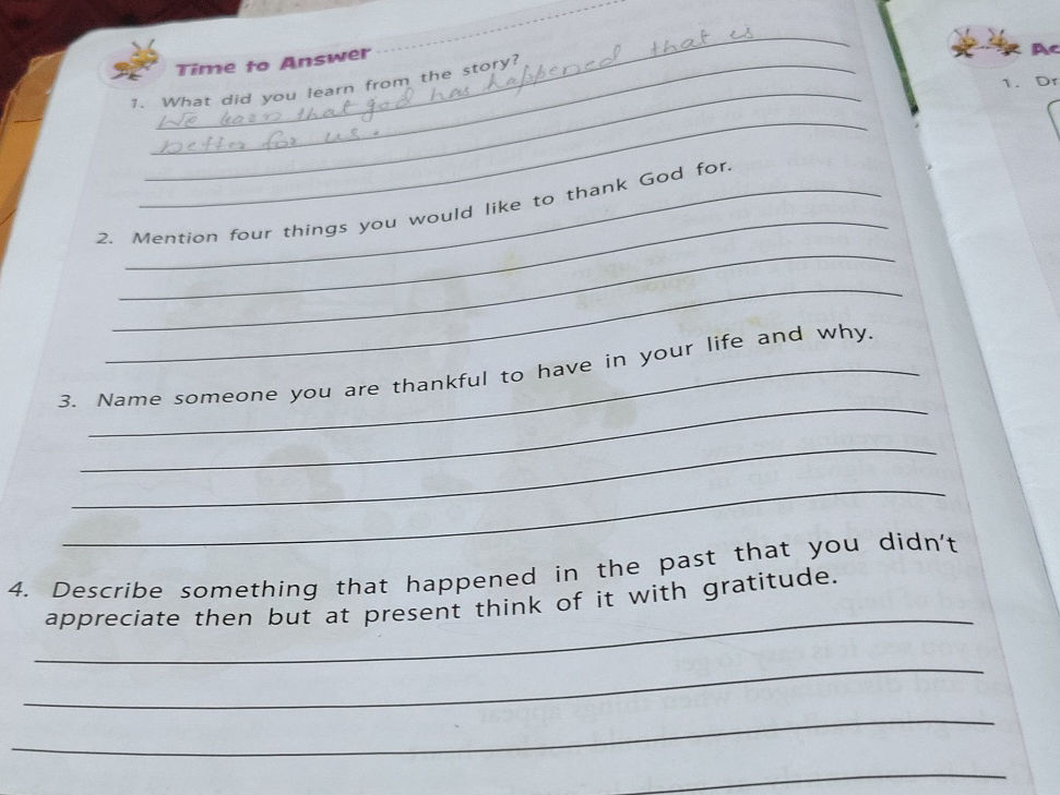 1. What did you learn from the story? We | StudyX