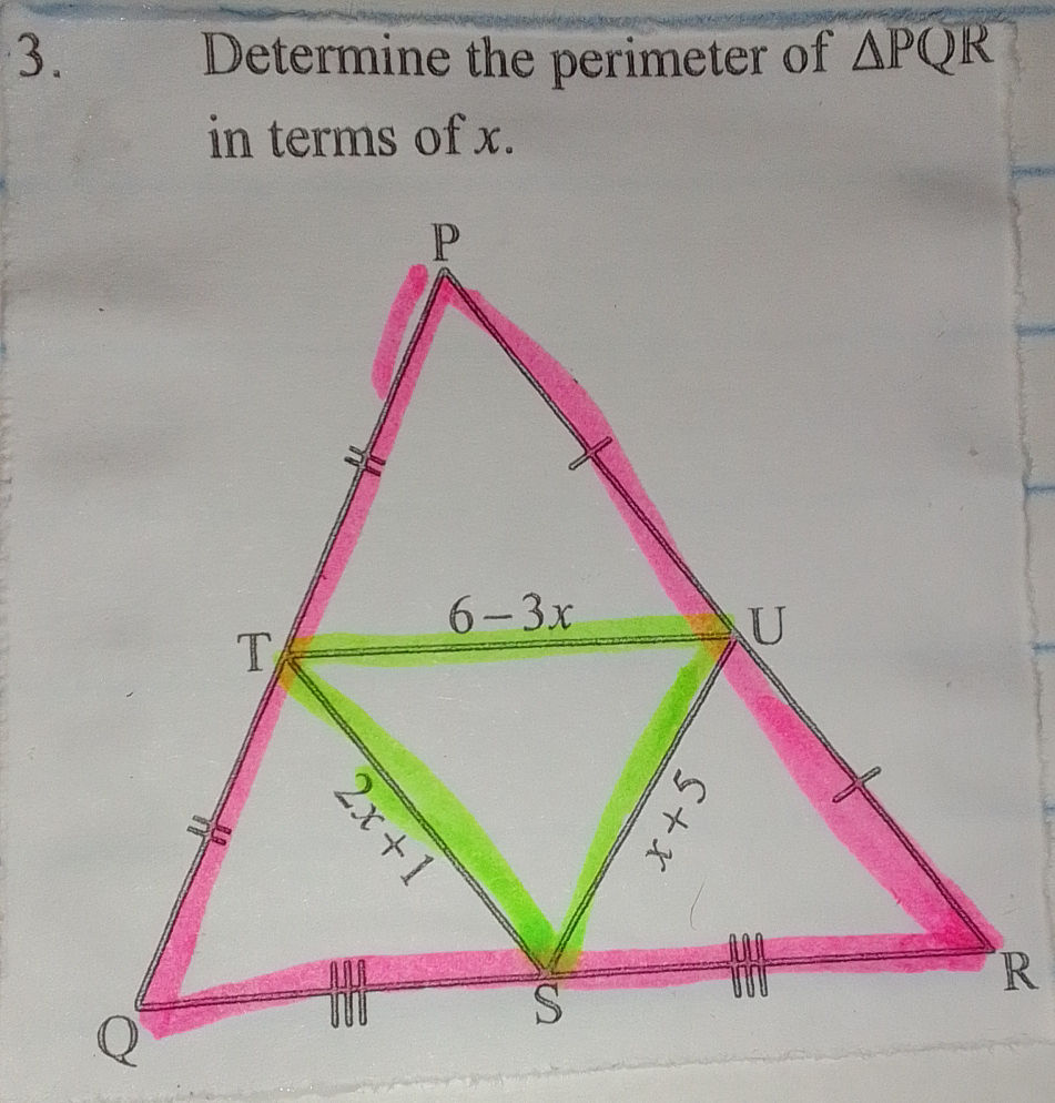 Determine the perimeter of $ PQR$ in terms | StudyX