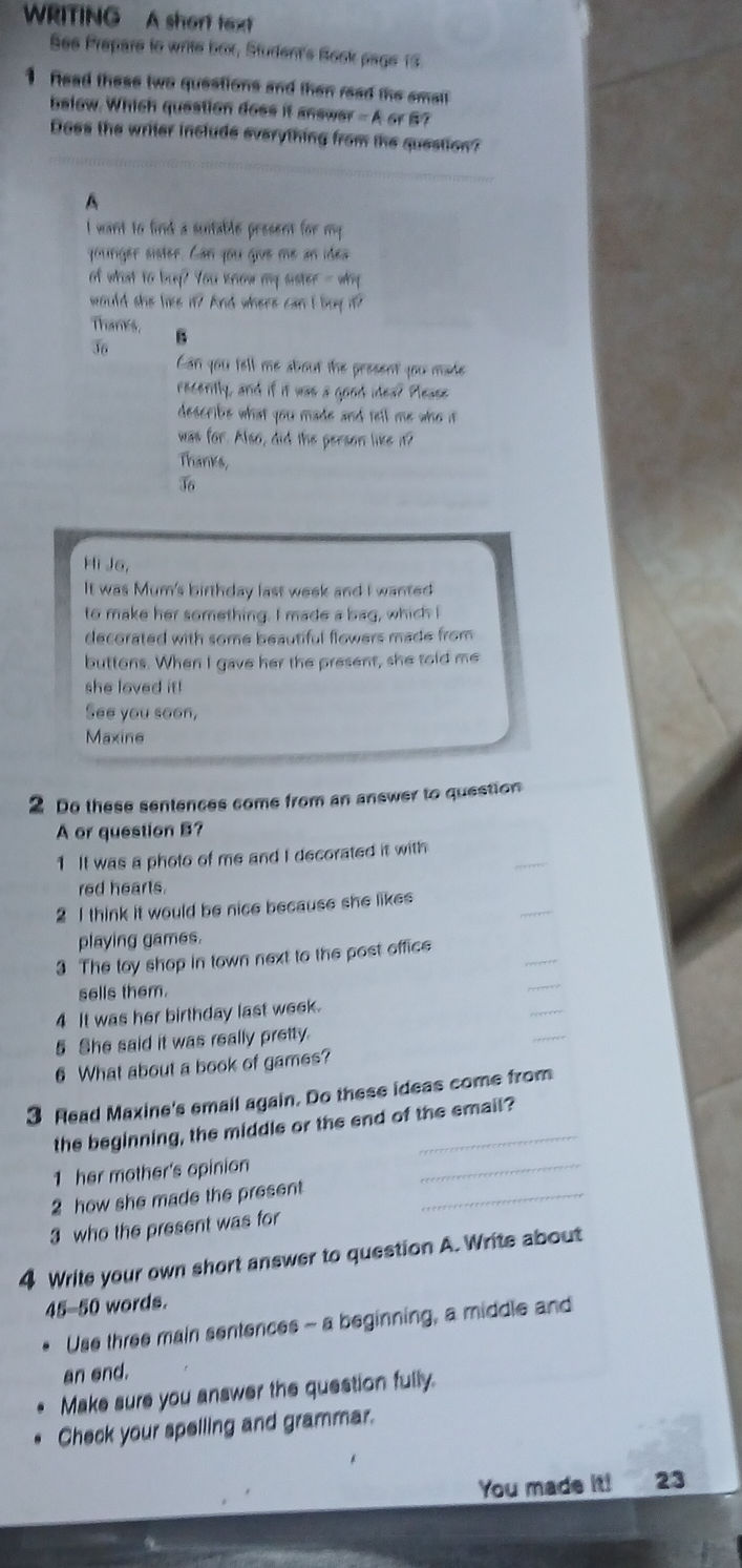 1 Read these two questions and then read the | StudyX