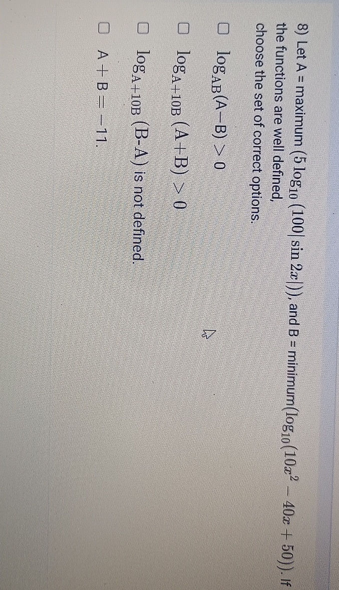 8) Let A = maximum ($5 | StudyX
