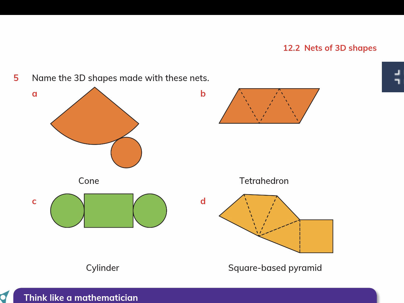 5 Name the 3D shapes made with these nets. | StudyX