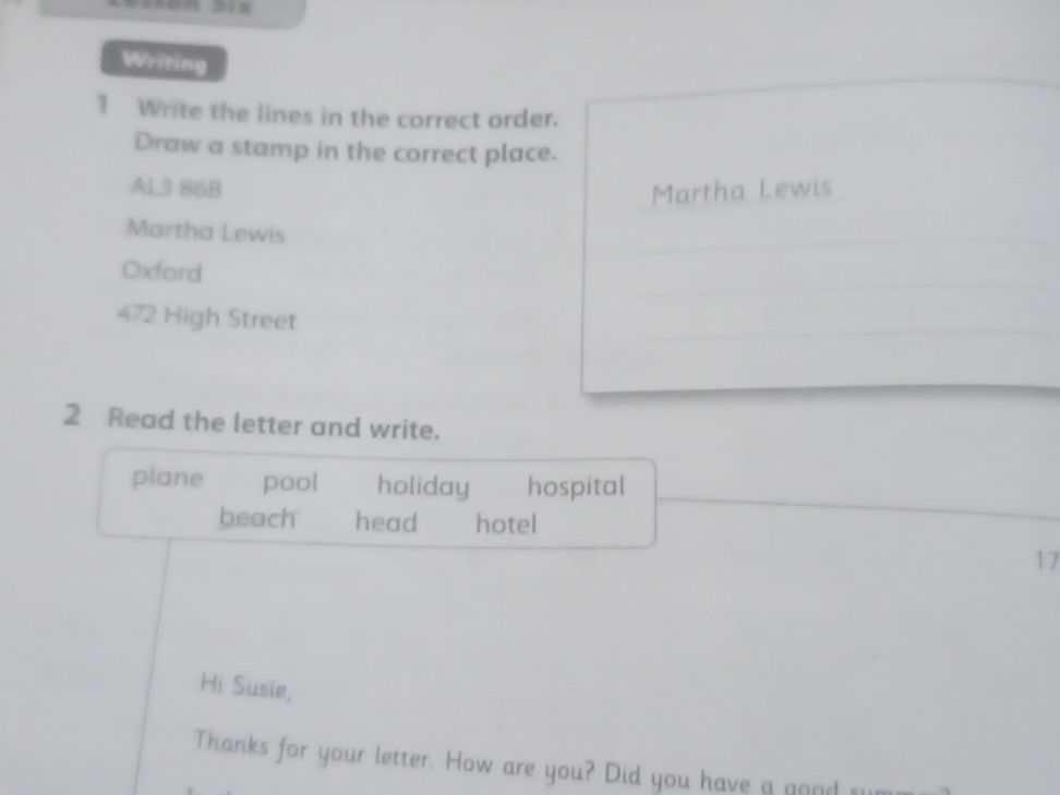 1 Write the lines in the correct order. Draw | StudyX