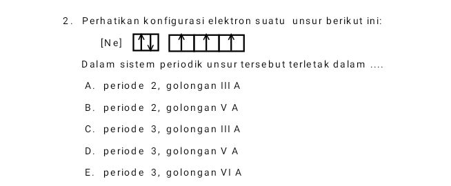 2. Perhatikan konfigurasi elektron suatu | StudyX