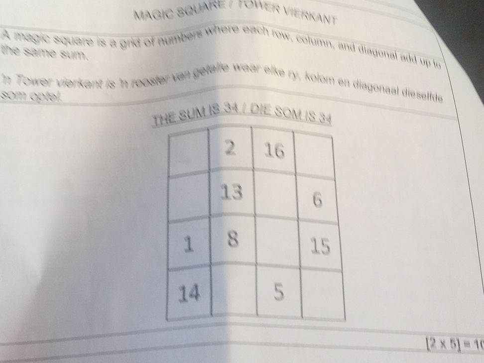 A magic square is a grid of numbers where | StudyX