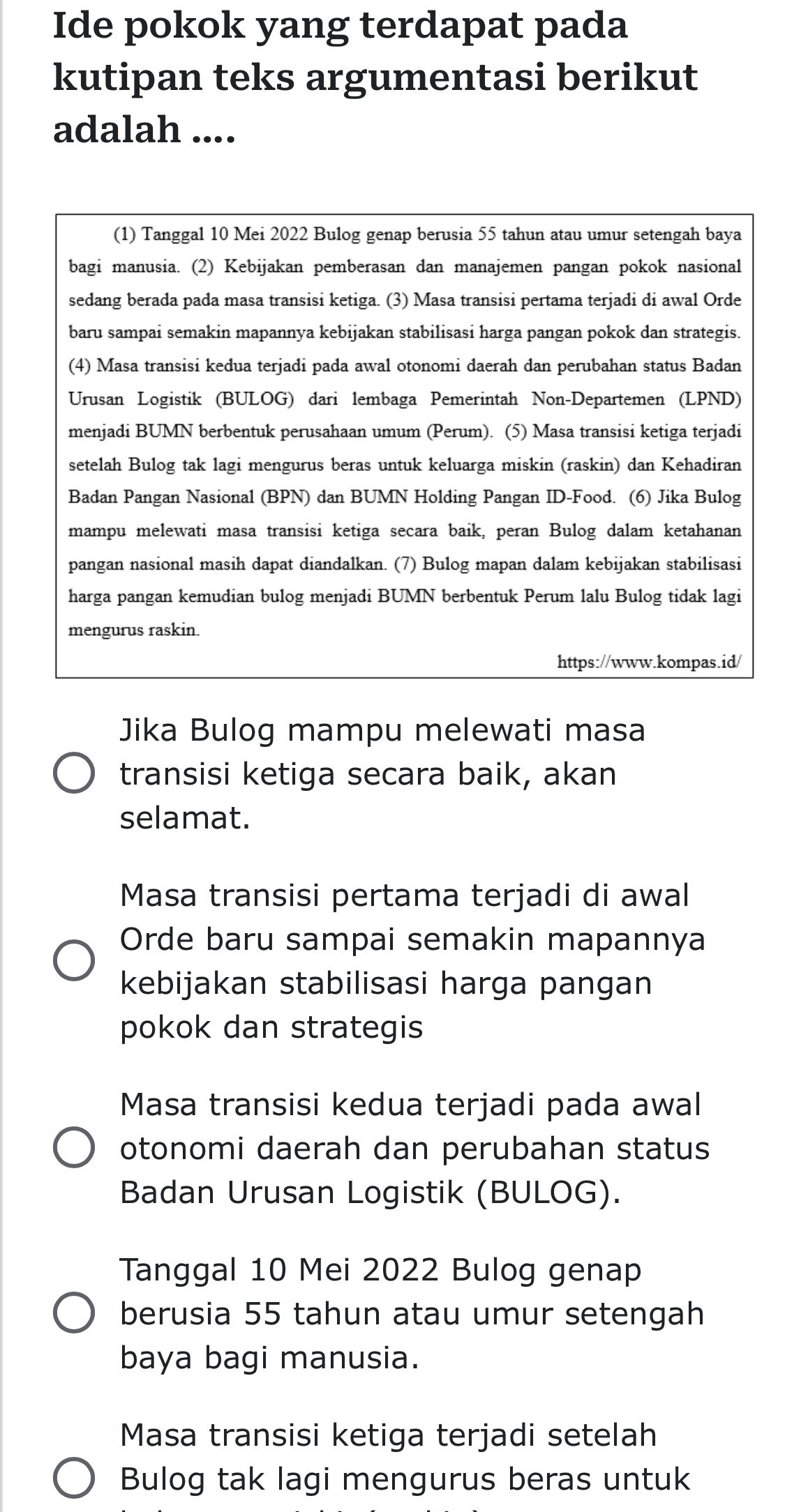 Ide pokok yang terdapat pada kutipan teks | StudyX
