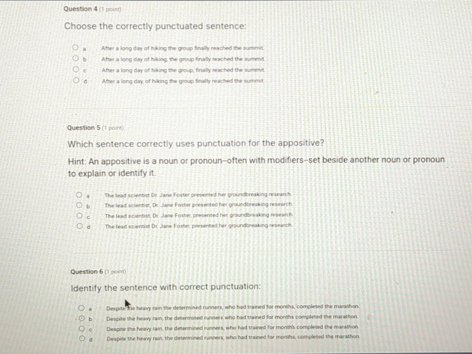 Question 4 (1 point) Choose the correctly | StudyX