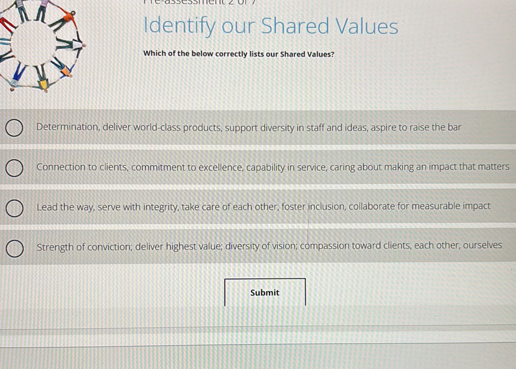 Identify our Shared Values Which of the | StudyX