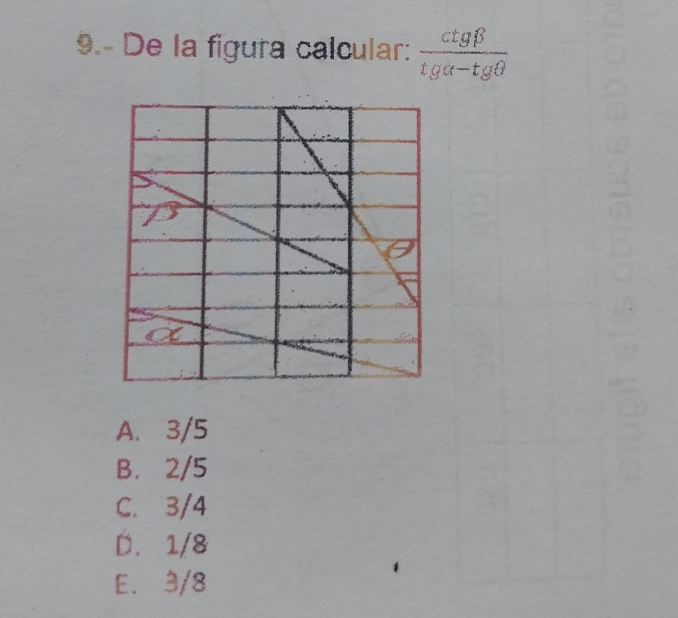 9.- De la figura calcular: {ctg }{tg - tg | StudyX