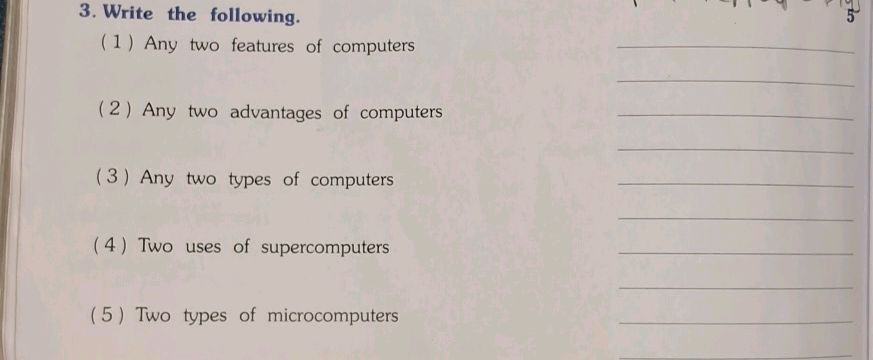 3. Write the following. (1) Any two | StudyX