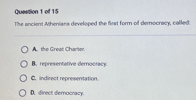 The ancient Athenians developed the first | StudyX