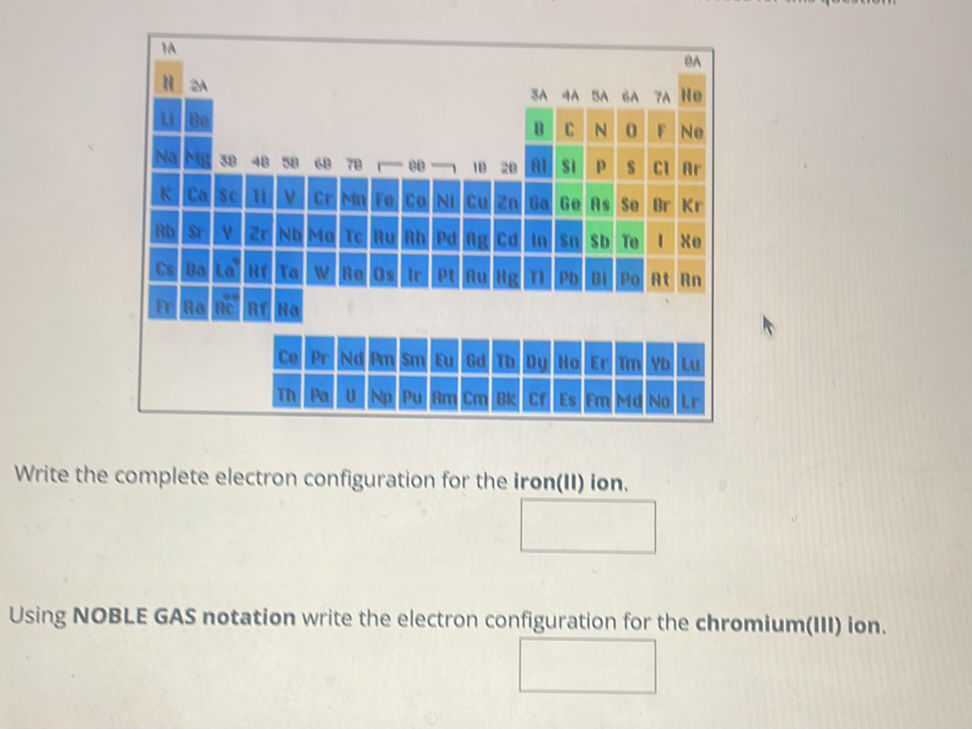 Write the complete electron configuration | StudyX