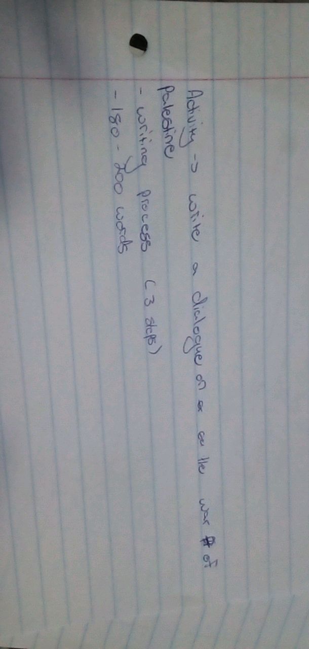 Activity -> write a dialogue on Palestine - | StudyX