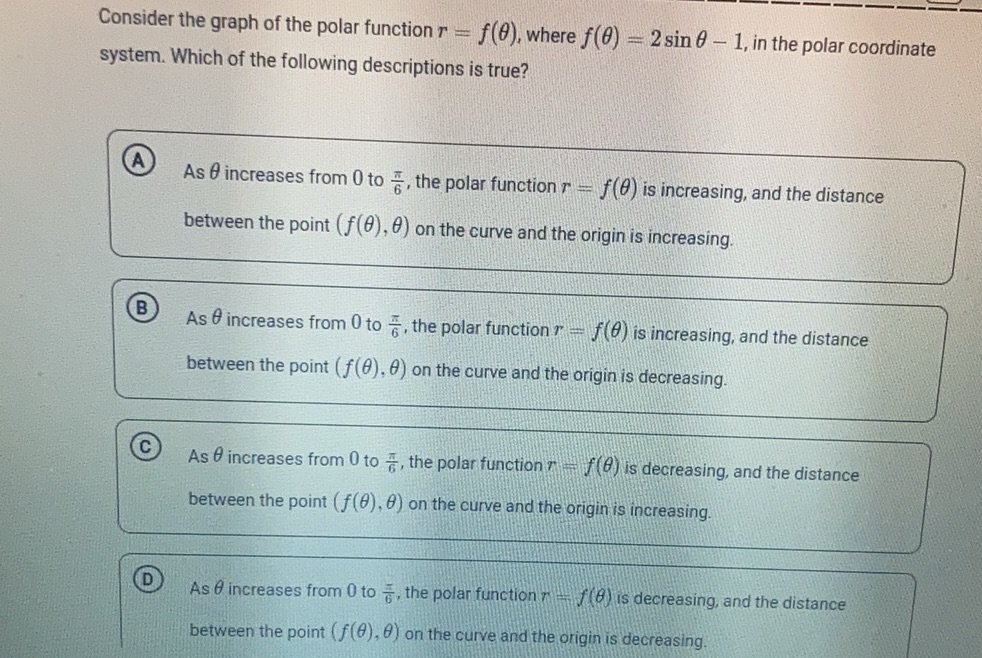 Consider the graph of the polar function $r | StudyX