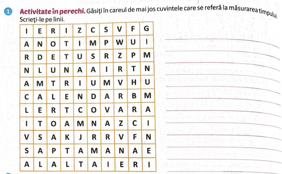 Activitate în perechi. Găsiți în careul de | StudyX