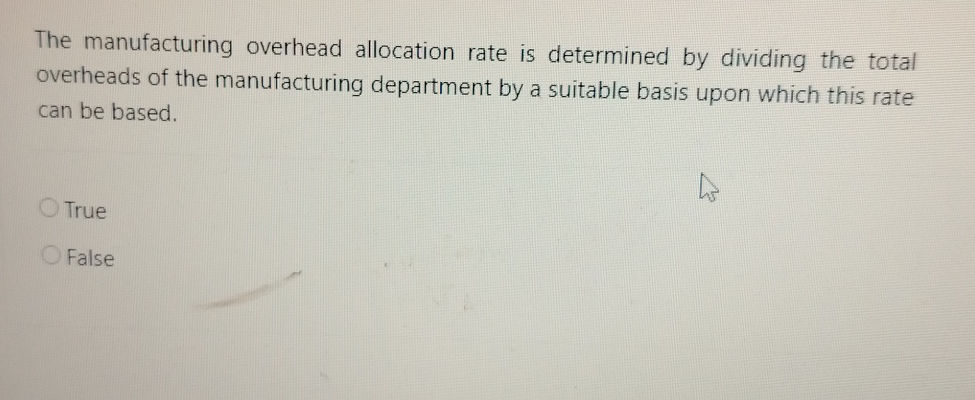The manufacturing overhead allocation rate | StudyX