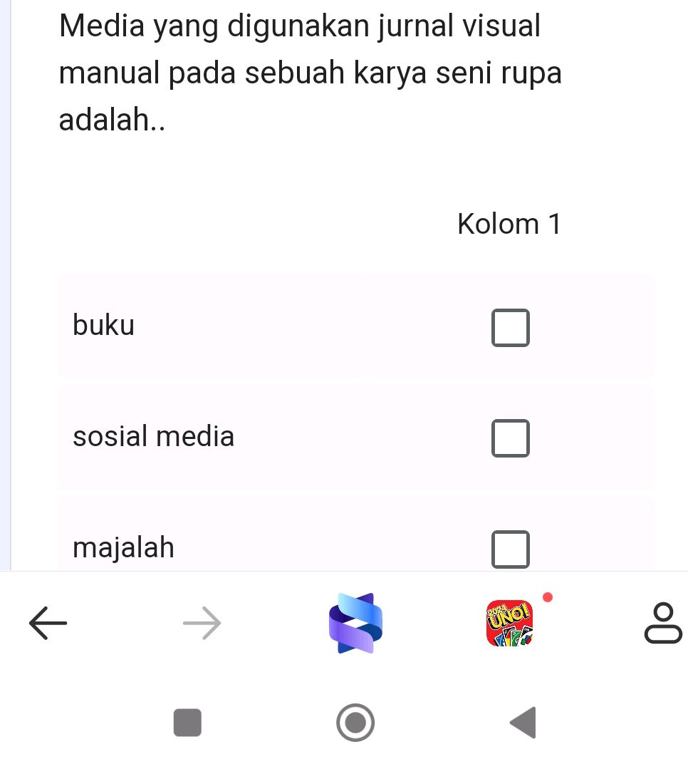 Media yang digunakan jurnal visual manual | StudyX