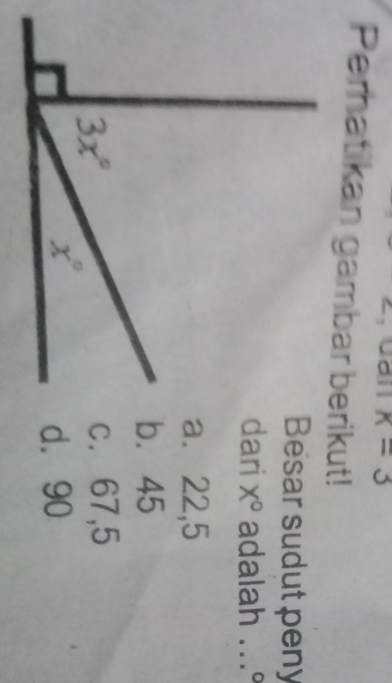 Perhatikan gambar berikut! Besar sudut peny | StudyX