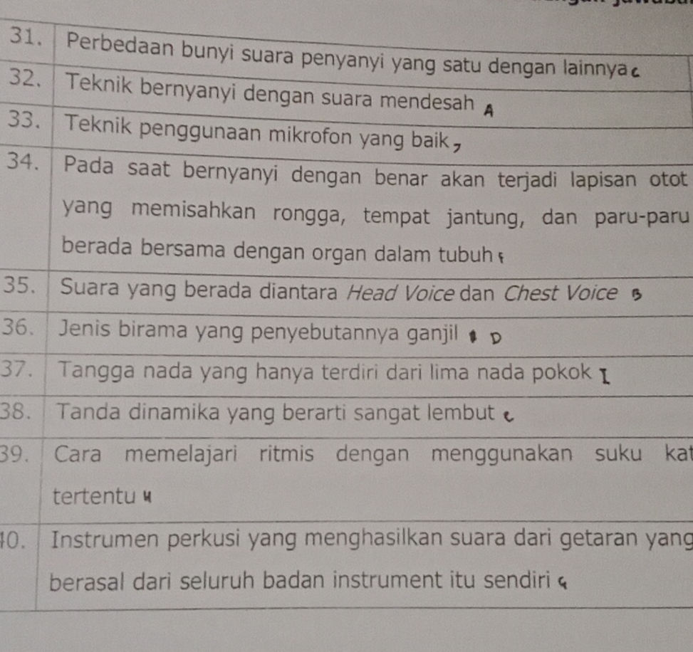 31. Perbedaan bunyi suara penyanyi yang satu | StudyX