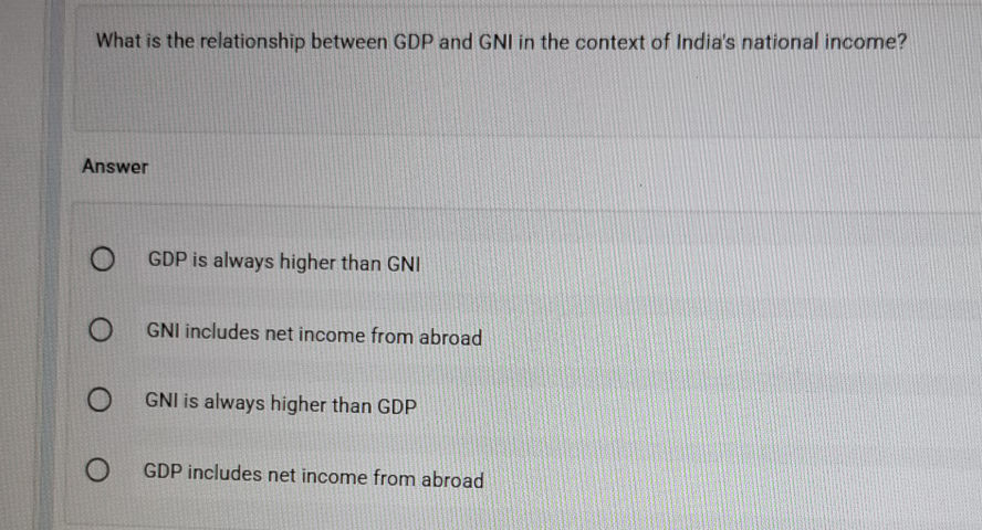 What is the relationship between GDP and GNI | StudyX