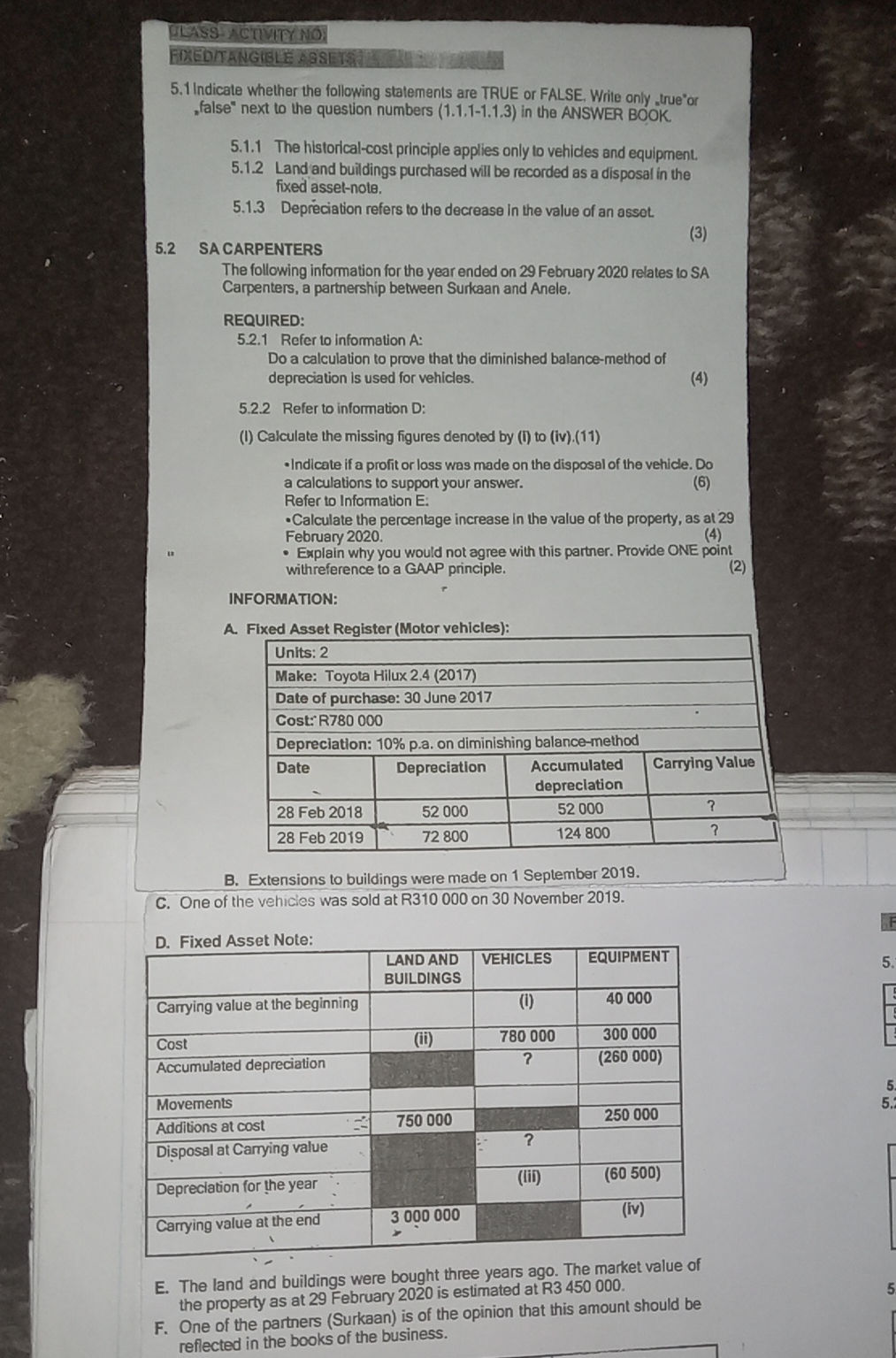 5.1 Indicate whether the following | StudyX