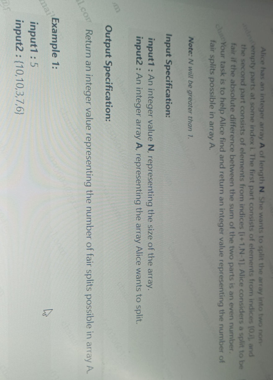 Alice has an integer array A of length N. | StudyX