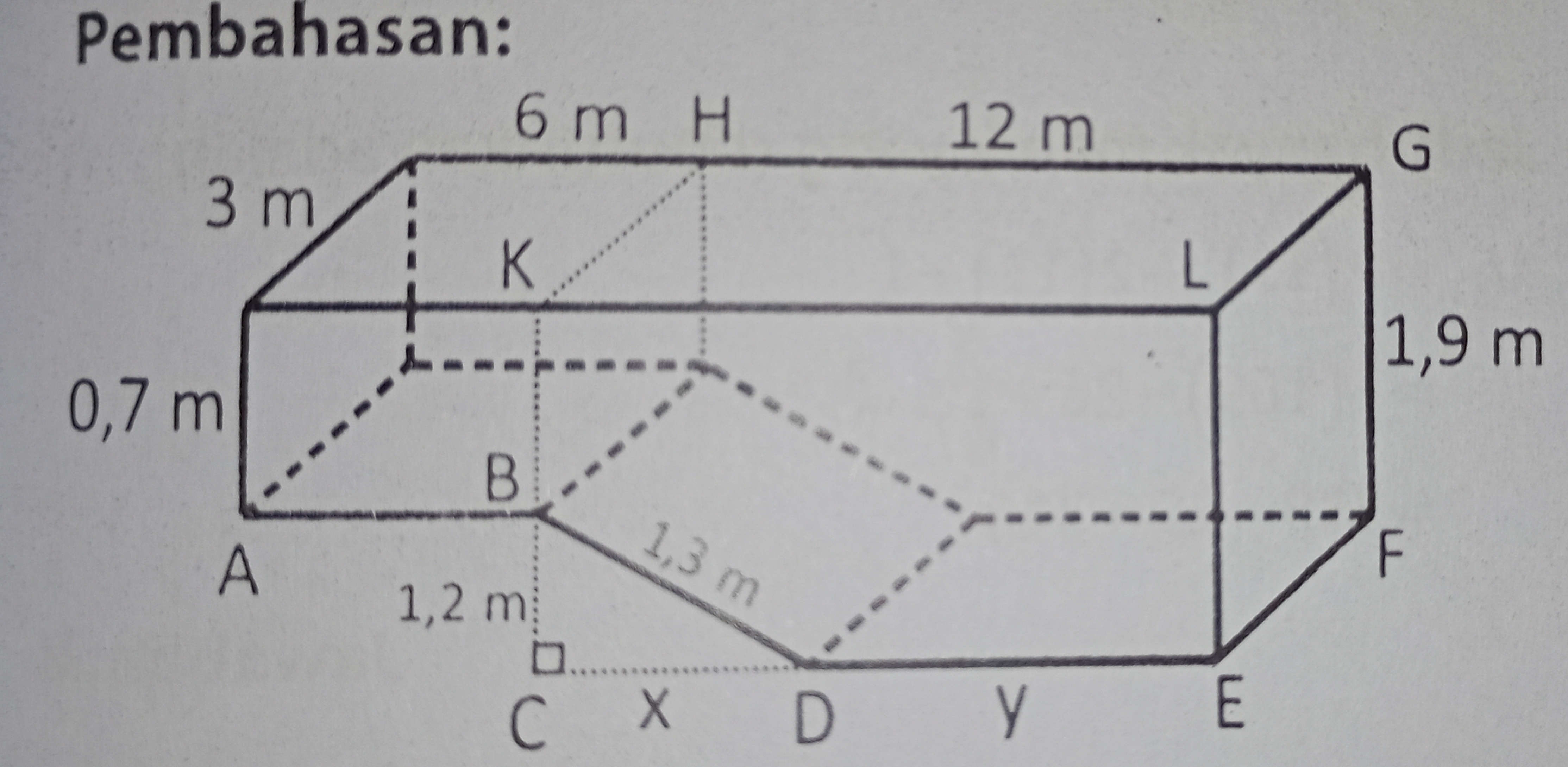 The image shows a 3D shape with dimensions | StudyX