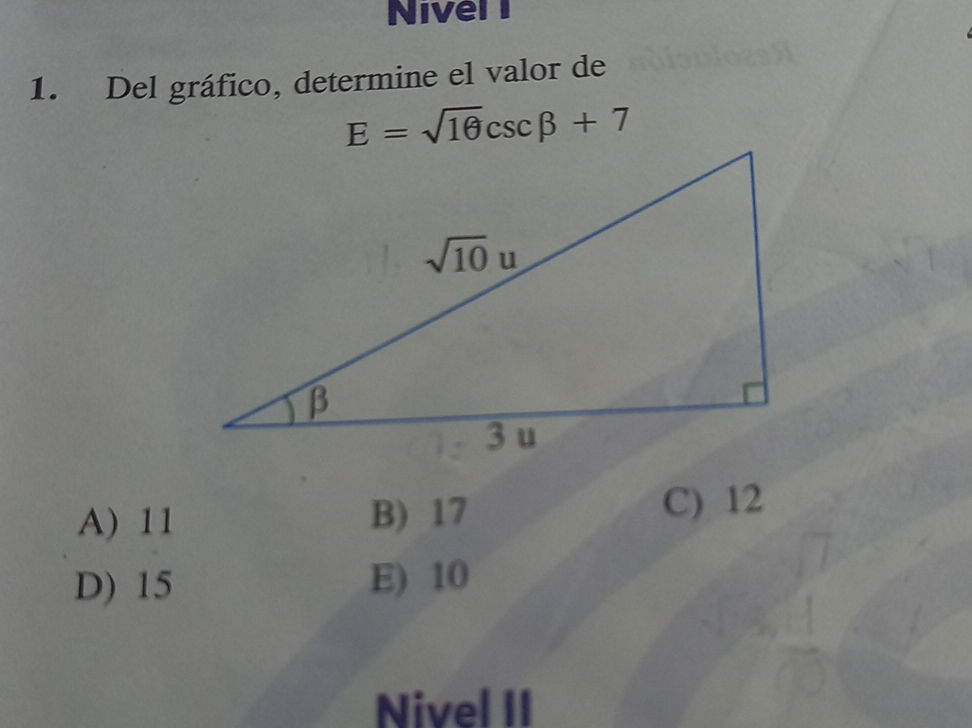 Del gráfico, determine el valor de $E = | StudyX